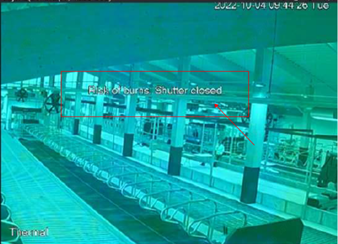 How to solve the thermal camera screen appears 'Risk of Burns, Shutter ...